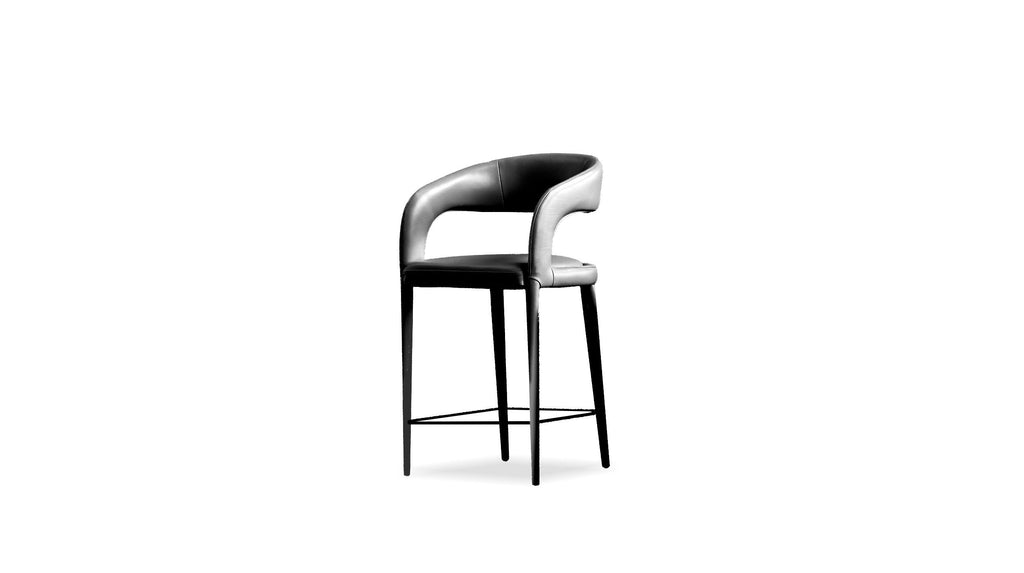 AVALON Counter Stool Caviar Black Sauvage Leather – Mobital Group