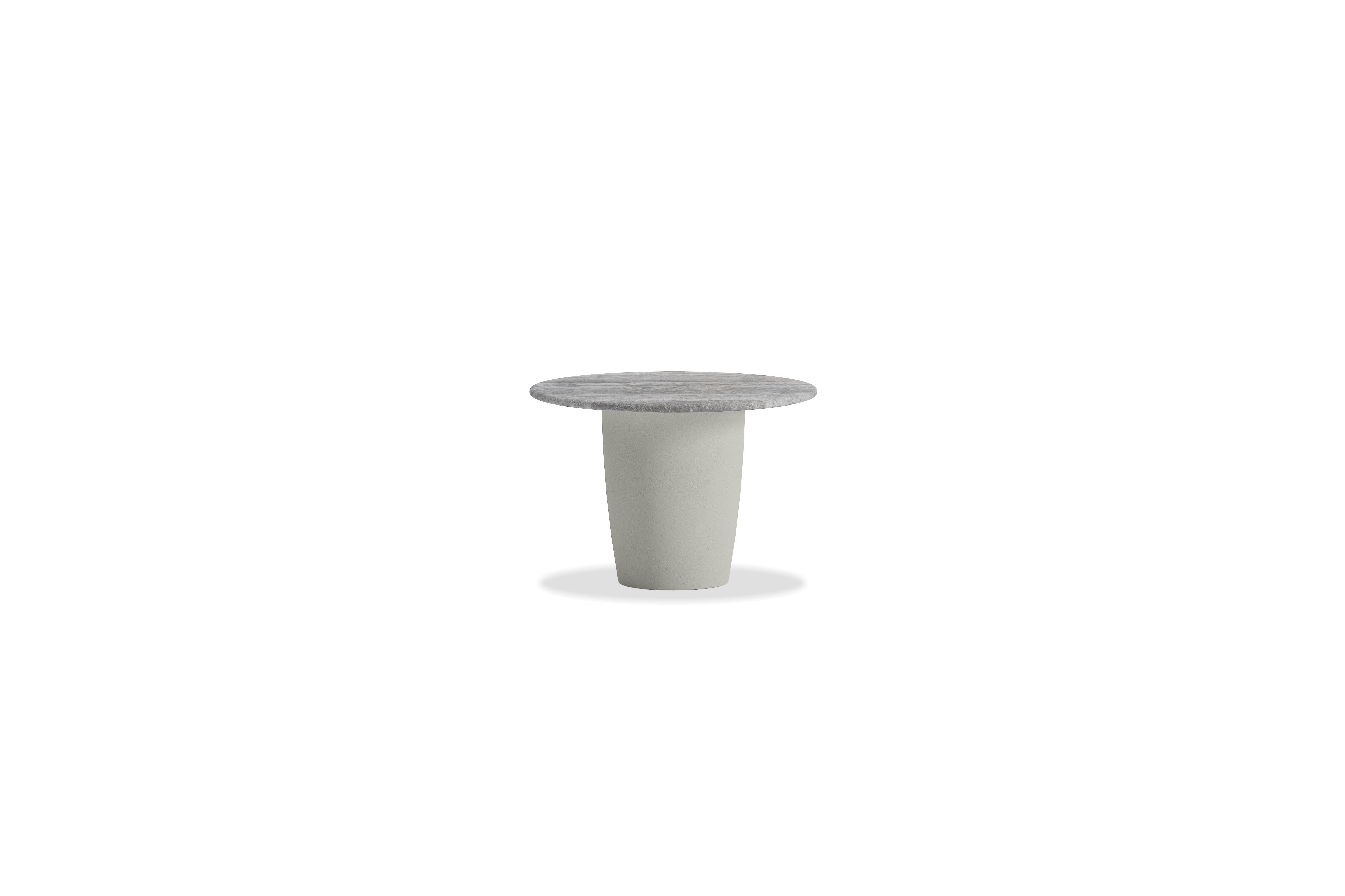 EDEM End Table in Silver Grey Travertine – Mobital Group